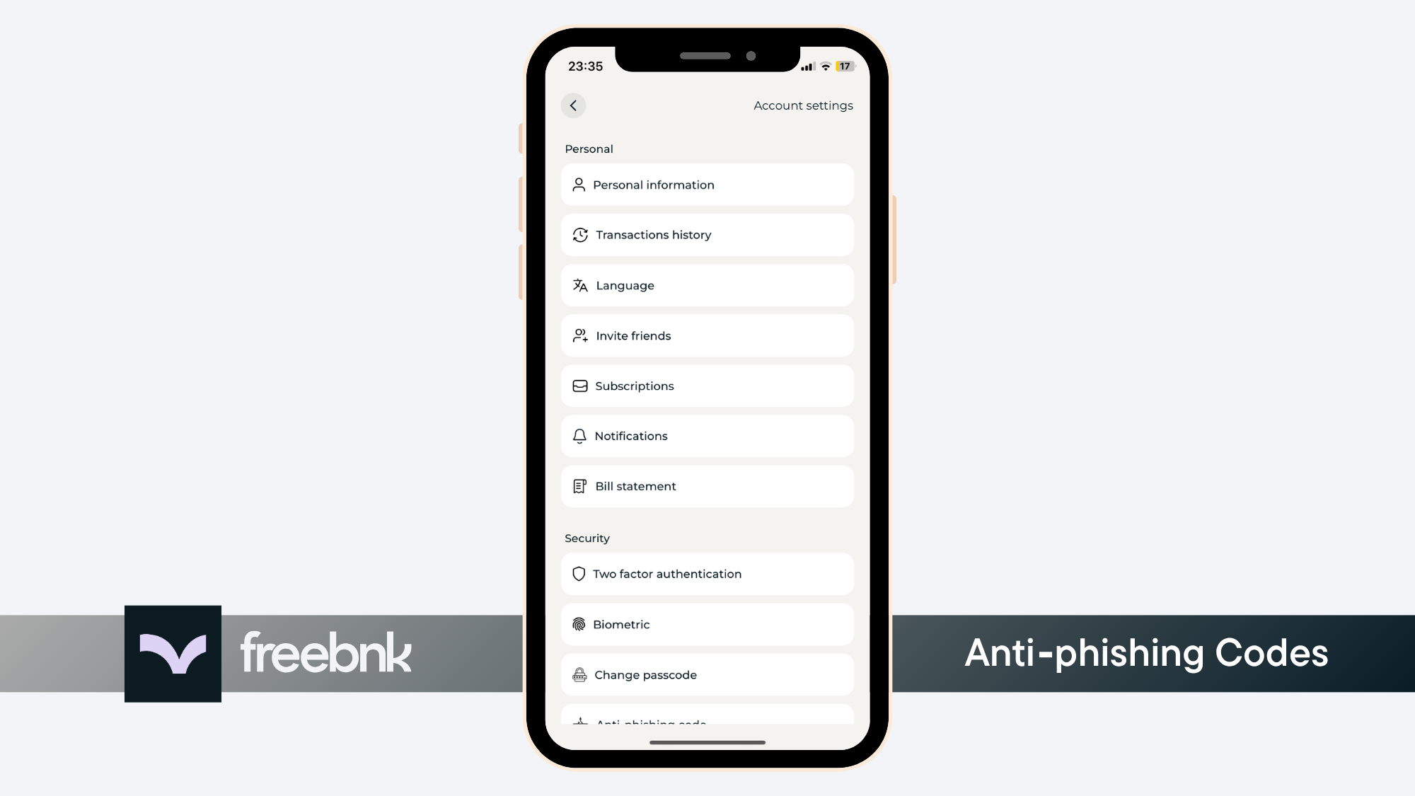 Anti-phishing Code - FreeBNK